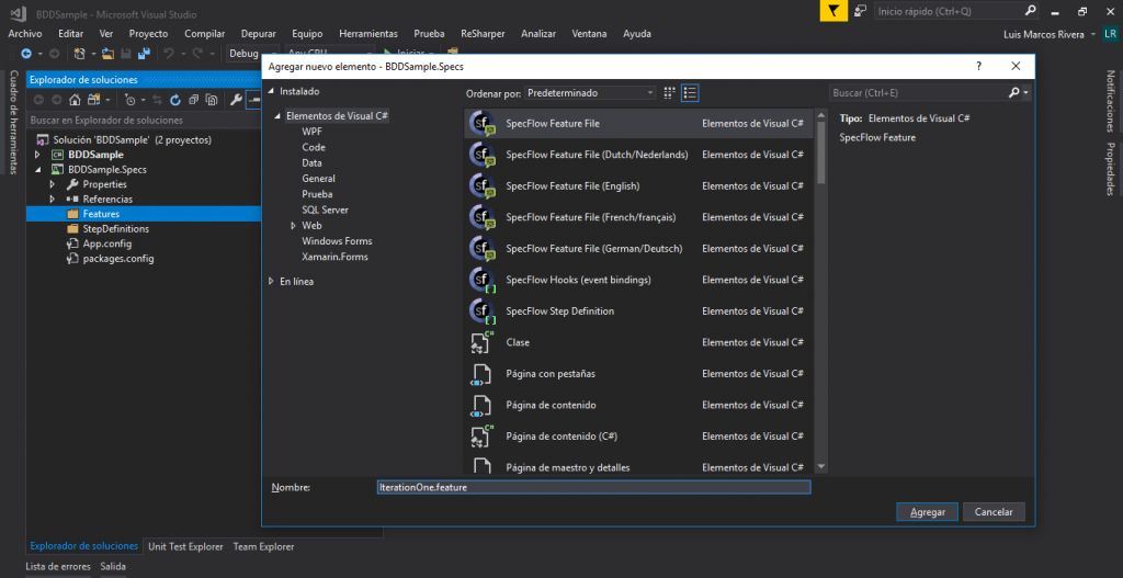BDD en .NET con SpecFlow - Desarrollo en .NET